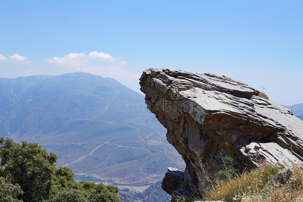 Standing Empty on Top of a Mountain View, Blank Space Cliff Edge with ...