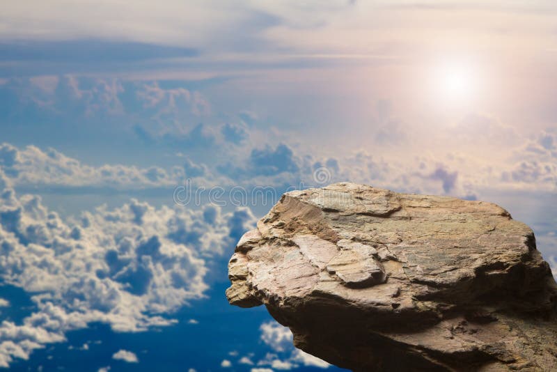 Standing Empty on Top of a Mountain View, Blank Space Cliff Edge with ...