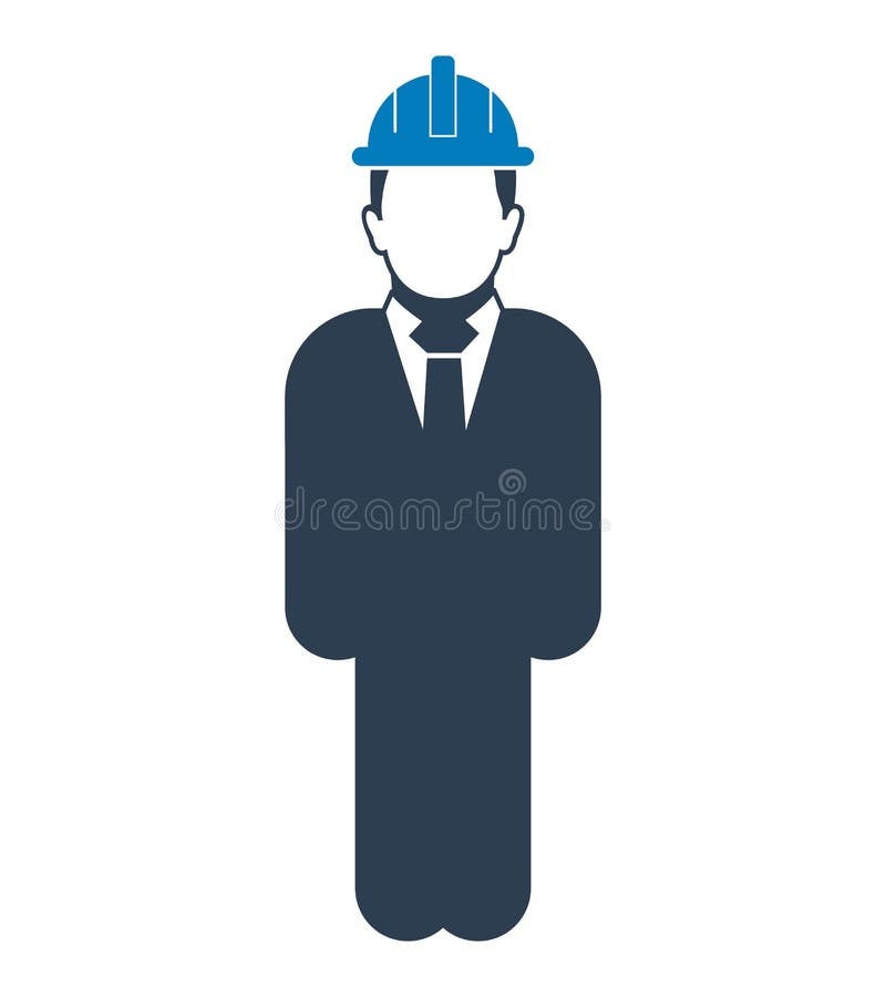 Standing Engineer Icon. stock vector. Illustration of personal - 158876362