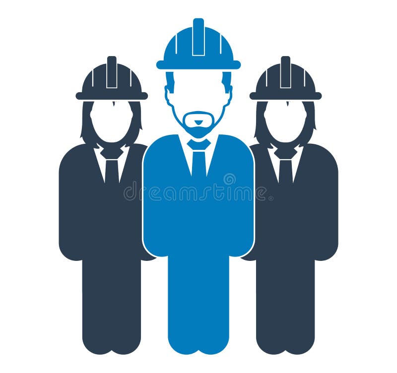 Engineer Team Icon. stock vector. Illustration of industry - 160858554