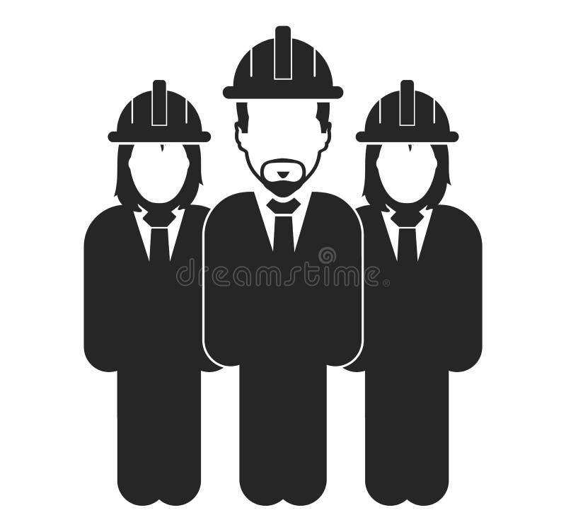 Standing Engineer Team Icon. Stock Vector - Illustration of glasses ...