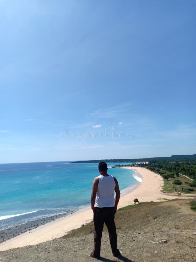 Standing Enjoying the Beauty of Liman Beach from the Top of the Hill ...