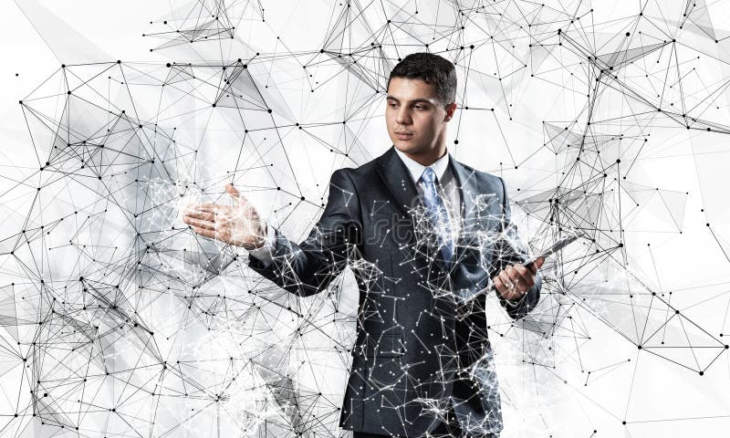 Standing Entrepreneur in Business Suit and Tie Stock Photo - Image of ...