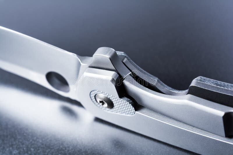 Standing Faint Military Knife on Dark Ground with Reflection Stock ...