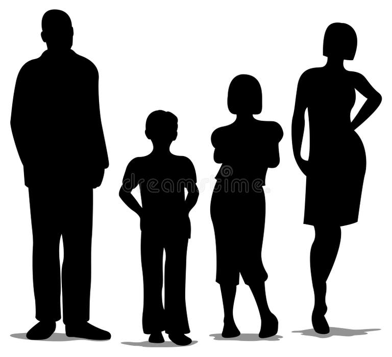 Family Standing Silhouette Stock Illustrations – 10,542 Family Standing ...