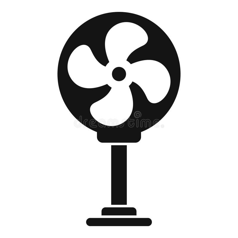 Standing Fan Blowing Air for Room Cooling Icon Stock Illustration ...