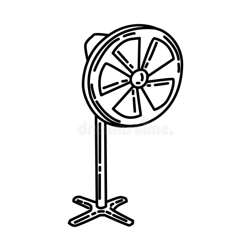 Standing Fan Icon. Doodle Hand Drawn or Outline Icon Style Stock Vector ...