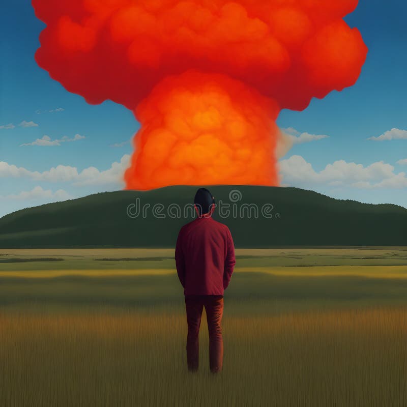 Standing on a Field Watching a Dynamic Colorful Nuclear Cloud Explode ...