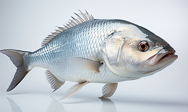 Standing Fish on White Surface Stock Image - Image of tall, strange ...