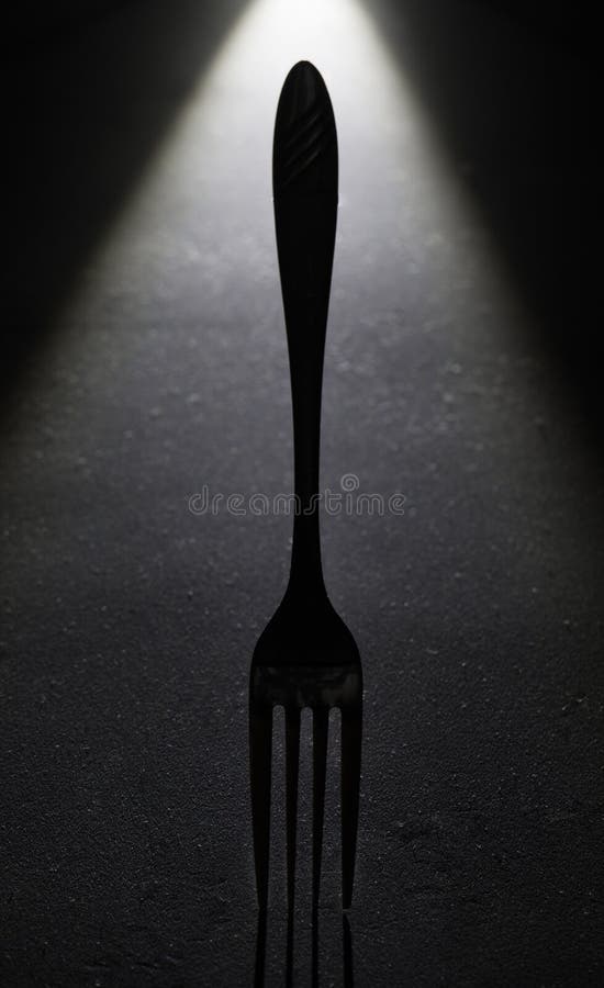 Standing Fork in Back Light Stock Image - Image of dinnerware, fork ...
