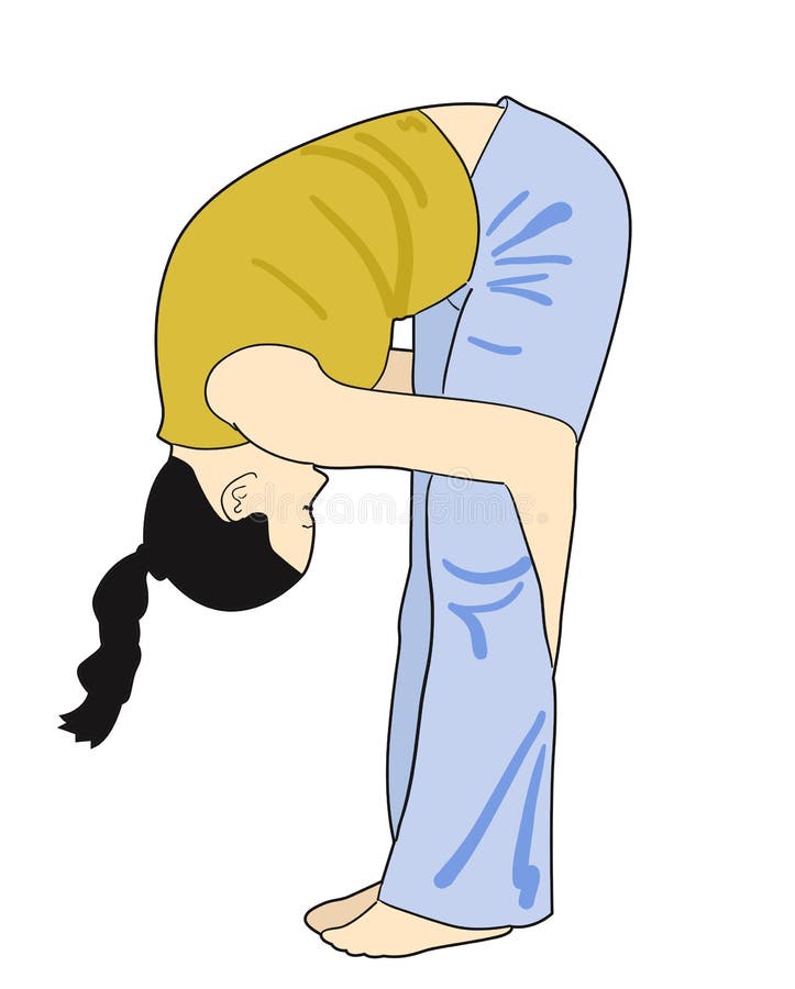 Bend Forward Exercise. Woman Doing Fitness in the Gym Stock Vector ...