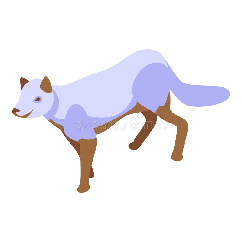 Standing Fox Icon, Isometric Style Stock Illustration - Illustration of ...