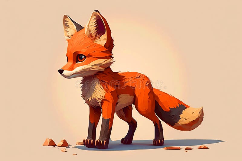 Standing Fox Isolated on a White Background. Generative AI Illustration ...