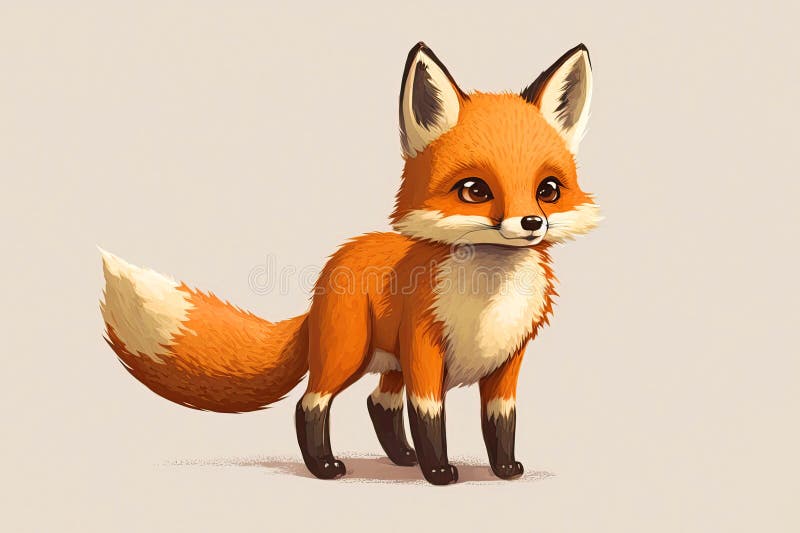 Standing Fox Isolated on a White Background. Generative AI Illustration ...