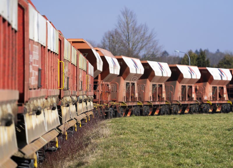 A Standing Swiss Freight Train Composition Stock Image - Image of feed ...