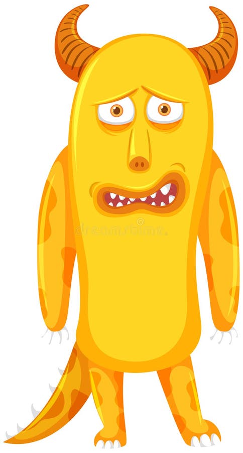 Standing Funny Yellow Monster Stock Vector - Illustration of standing ...