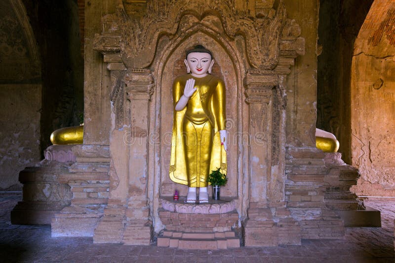 Standing Golden Buddha Statue in Myanmar Editorial Photography - Image ...