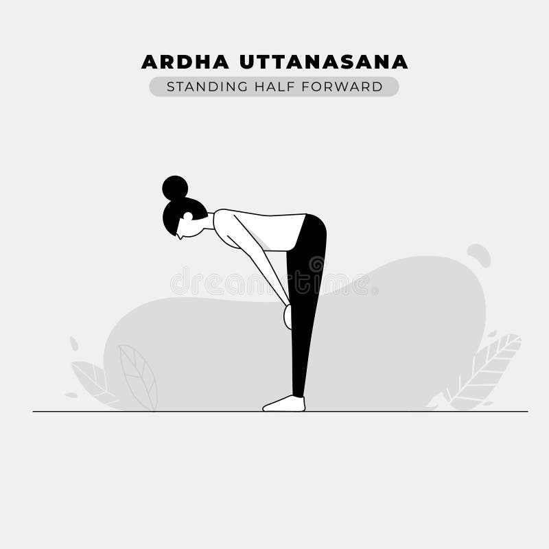 Standing Half Forward Yoga Pose Illustration Stock Vector ...