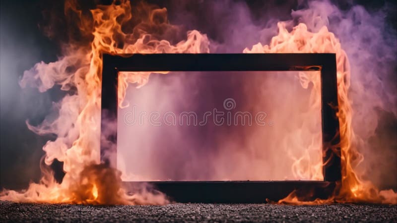 Horizontal Rectangular Frame Abstract Composition of a Fire Flame ...