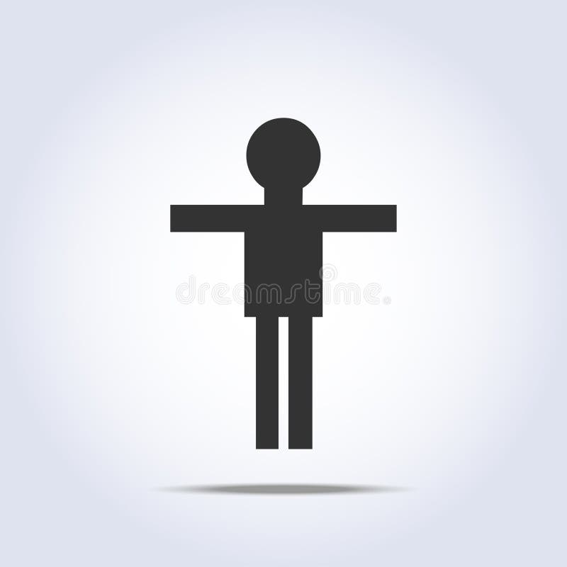 Standing Human Body Shape Icon Vector from Body Parts Collection. Thin ...