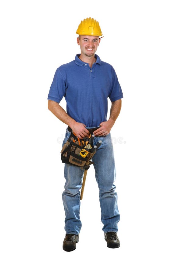 Standing Handyman with Toolbox Stock Image - Image of engineer ...