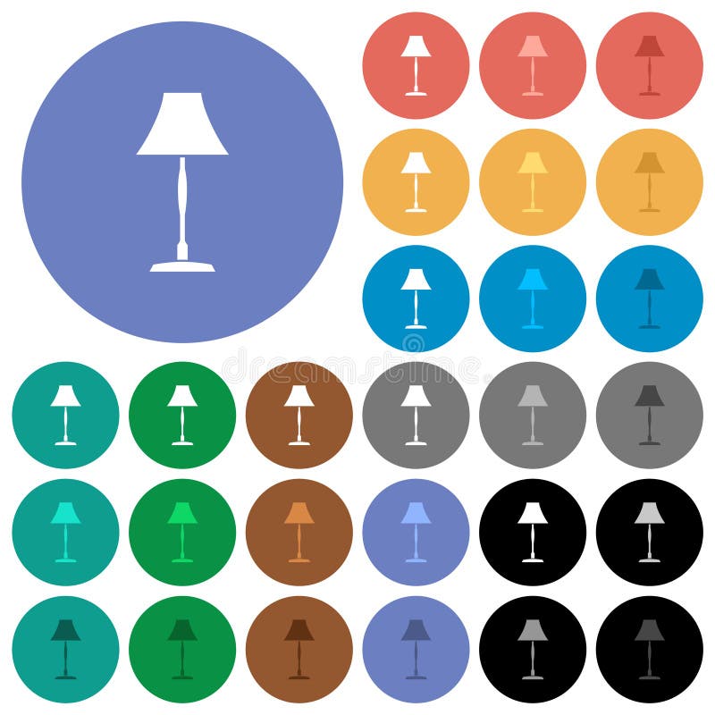 Standing Lampshade Round Flat Multi Colored Icons Stock Vector ...