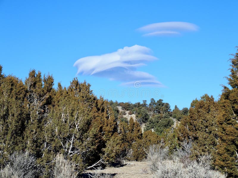 Standing Lenticular (Lenticularis) Clouds Stock Photo - Image of ...