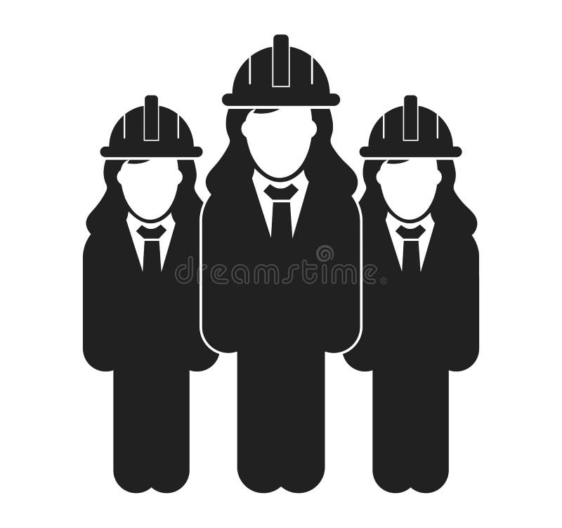 Male Engineer Team Icon. stock vector. Illustration of worker - 156911851