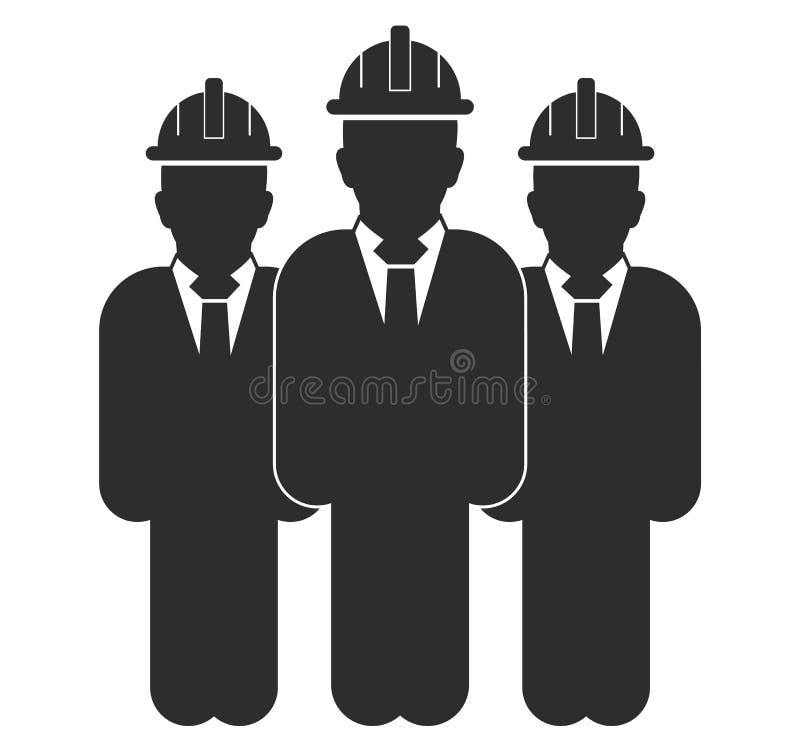 Male Engineer Team Icon. stock vector. Illustration of worker - 156911851