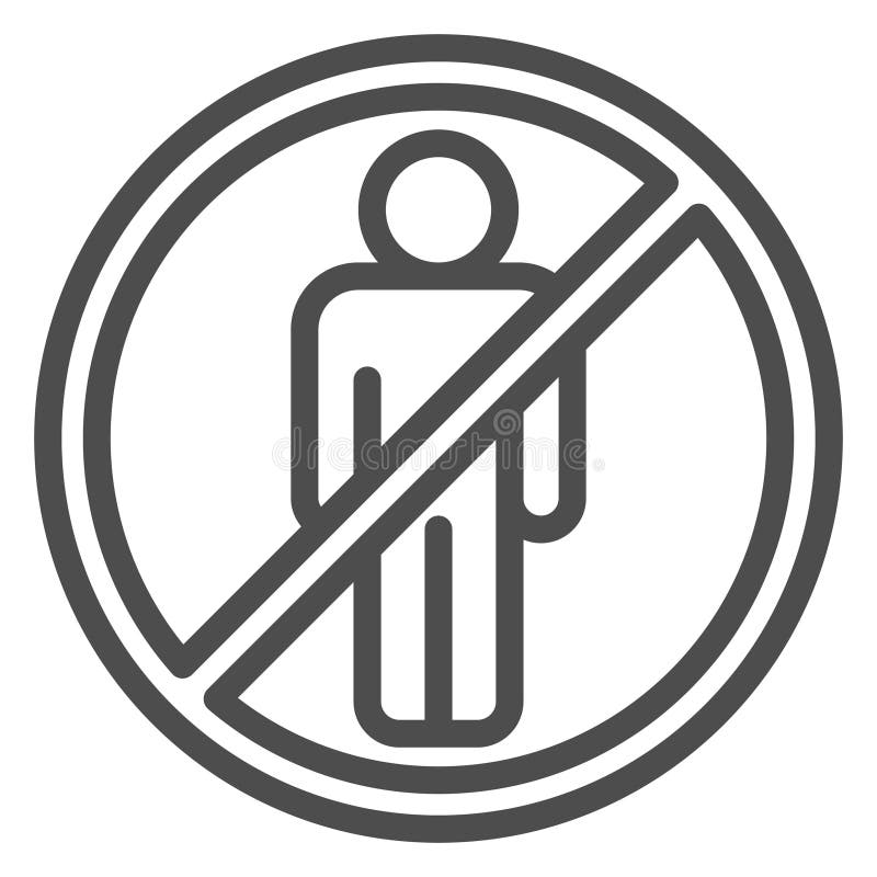 Standing Man Ban Line Icon, Prohibited Elements Concept. Vector ...