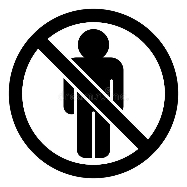 Standing Man Ban Solid Icon, Prohibited Elements Concept. Vector ...
