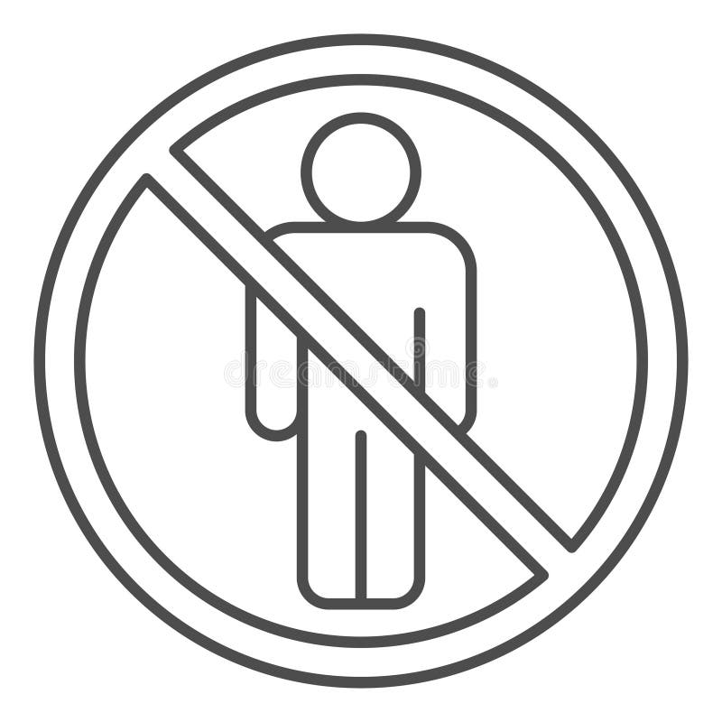 Standing Man Ban Thin Line Icon, Prohibited Elements Concept. Vector ...