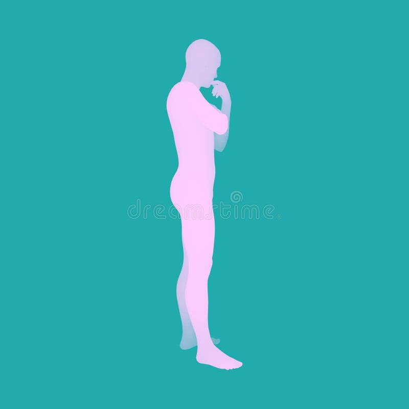 Standing Man. 3D Human Body Model. Design Element. Man Stands on His ...