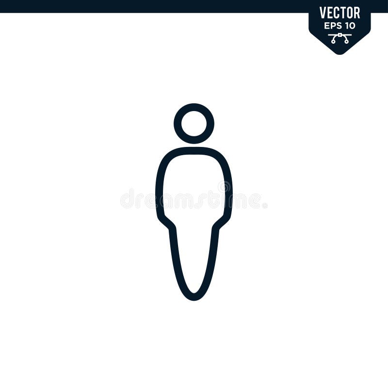 Standing Man Icon Icon, Outlined Style Stock Vector - Illustration of ...