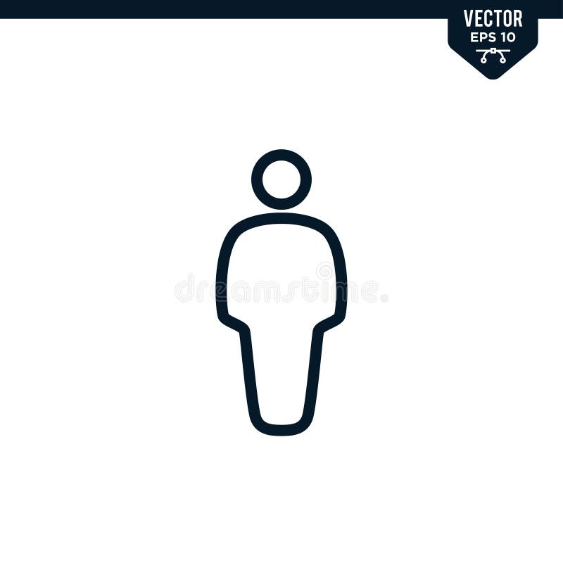 Standing Man Icon Icon, Outlined Style Stock Vector - Illustration of ...