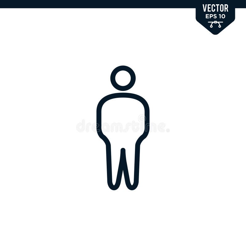 Standing Man Icon Icon, Outlined Style Stock Vector - Illustration of ...