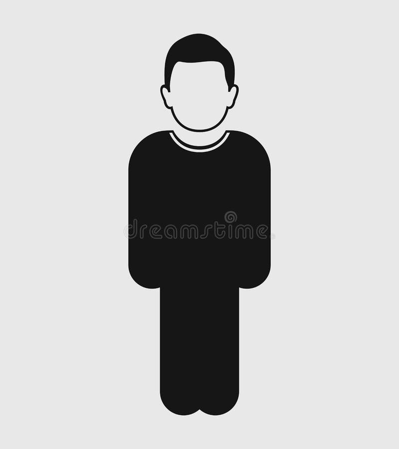 Standing Man profile Icon. stock vector. Illustration of front - 135772123