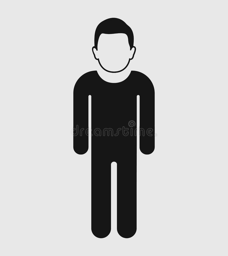 Standing Man profile Icon. stock vector. Illustration of front - 135772123