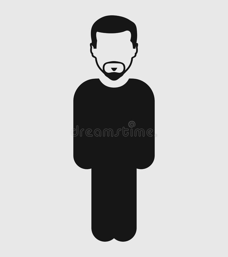 Standing Man profile Icon. stock vector. Illustration of front - 135772123