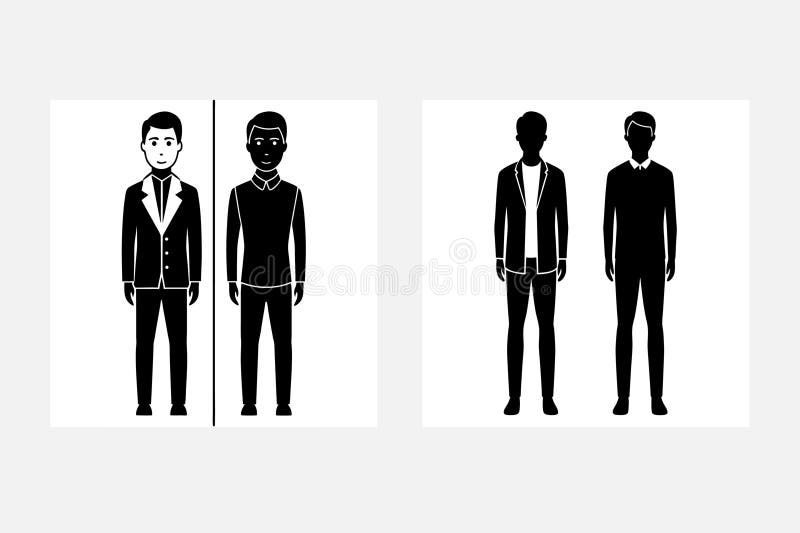 Standing Man Vector Illustration Icons. Stock Vector - Illustration of ...