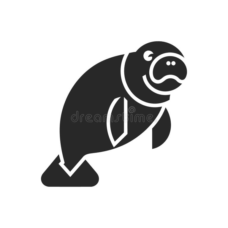Standing Manatee Icon stock vector. Illustration of upright - 361760085