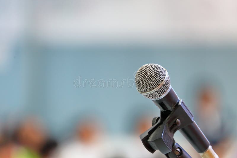 Standing Microphone for Speaker`s Speech in the Seminar Room with ...