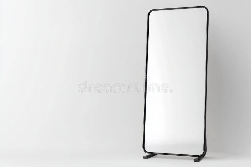 Standing Mirror on a Clean White Background Showcasing Sharp Details ...