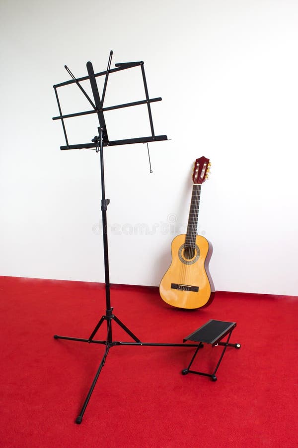 Standing Music Sheet and Guitar Stock Photo - Image of electric ...