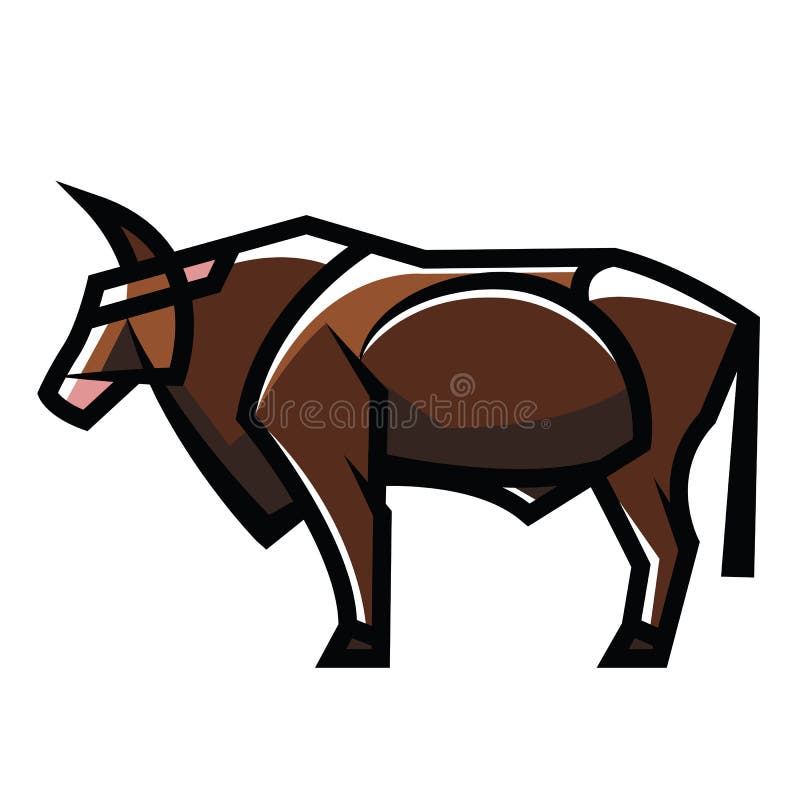 Standing nature color bull stock vector. Illustration of emblem - 95468860