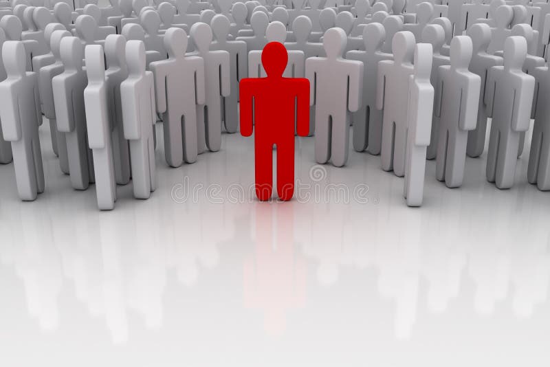 Standing Out from the Crowd Stock Illustration - Illustration of ...