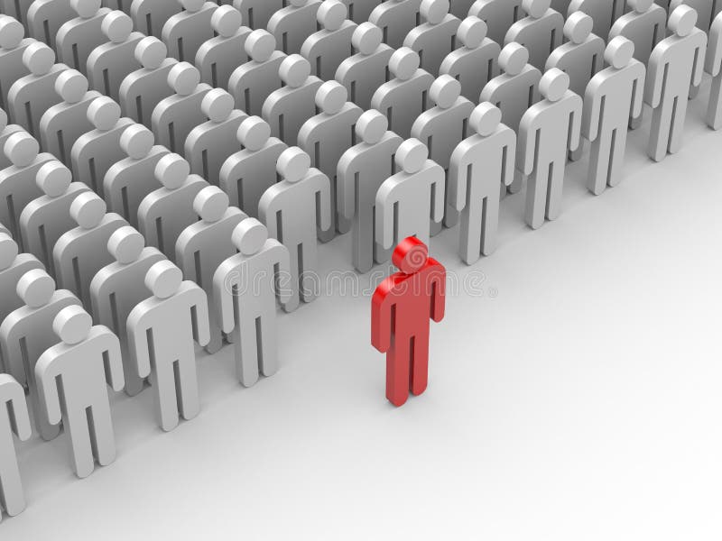 Standing Out from the Crowd Stock Illustration - Illustration of ...