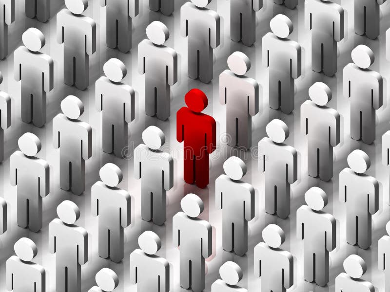 Standing Out from the Crowd Stock Illustration - Illustration of ...