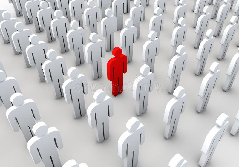 Standing Out from the Crowd Stock Illustration - Illustration of ideas ...