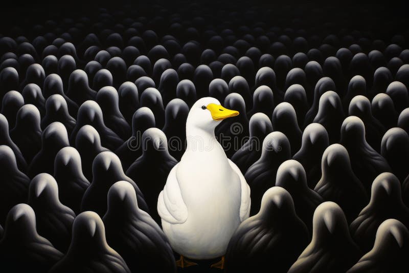 Standing Out from the Crowd Stock Illustration - Illustration of person ...